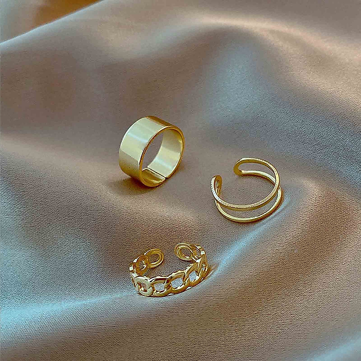 Yheakne Boho Rings Set Stackable Knuckle Finger Rings Gold Band Rings Minimalist Midi Rings Modern Finger Rings Accessories for Women and Teen Girls Gifts (Gold)