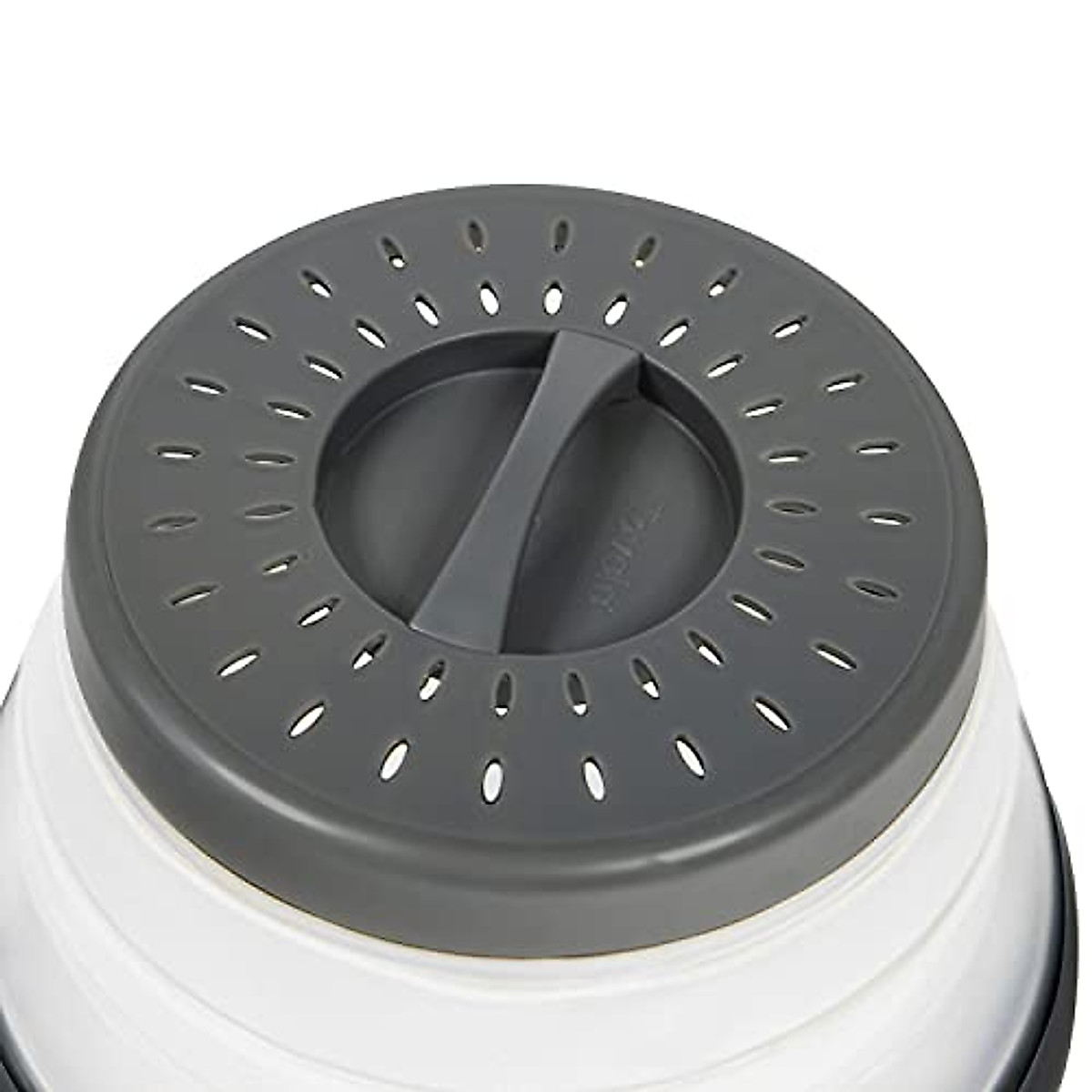 Tovolo 47006-200 Set of Three Collapsible Microwave, Lid for Reheating Food, Meal Prep Gadget, No Mess Folding Plate Cover Kitchen Tool, Set of 3, Charcoal, 3 Count