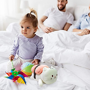 MINISO 14'' Sushi Cat Plush, Kawaii Stuffed Animal, Soft Body Pillow, Kitten Doll, Big Valentine's Day Gift (Salmon)