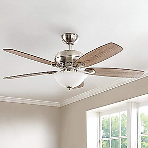 Southwind II 52 in. LED Indoor Brushed Nickel Ceiling Fan with Light Kit and Remote Control