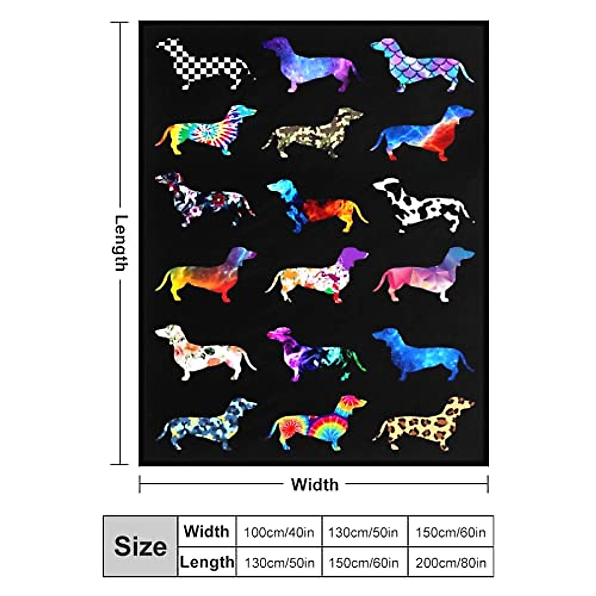 Dachshund Throw Blanket Bedding Super Soft Warm Flannel Blankets for Kids Adults Bedroom Living Room Sofa 50"x60"