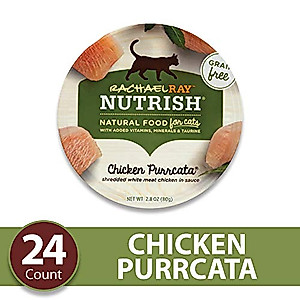 Rachael Ray Nutrish Natural Wet Cat Food, Chicken Purrcata Recipe, 2.8 Ounce Cup (Pack of 24), Grain Free