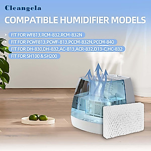 6 Pack WF813 Humidifier Filter Compatible with Equate Eqwf813 Eq-2119-Ul, Relion RCM-832 RCM-832N, ProCare PCCM-832N Cool Mist Humidifier Replacement Wick for Indoor Climate and Air Purification