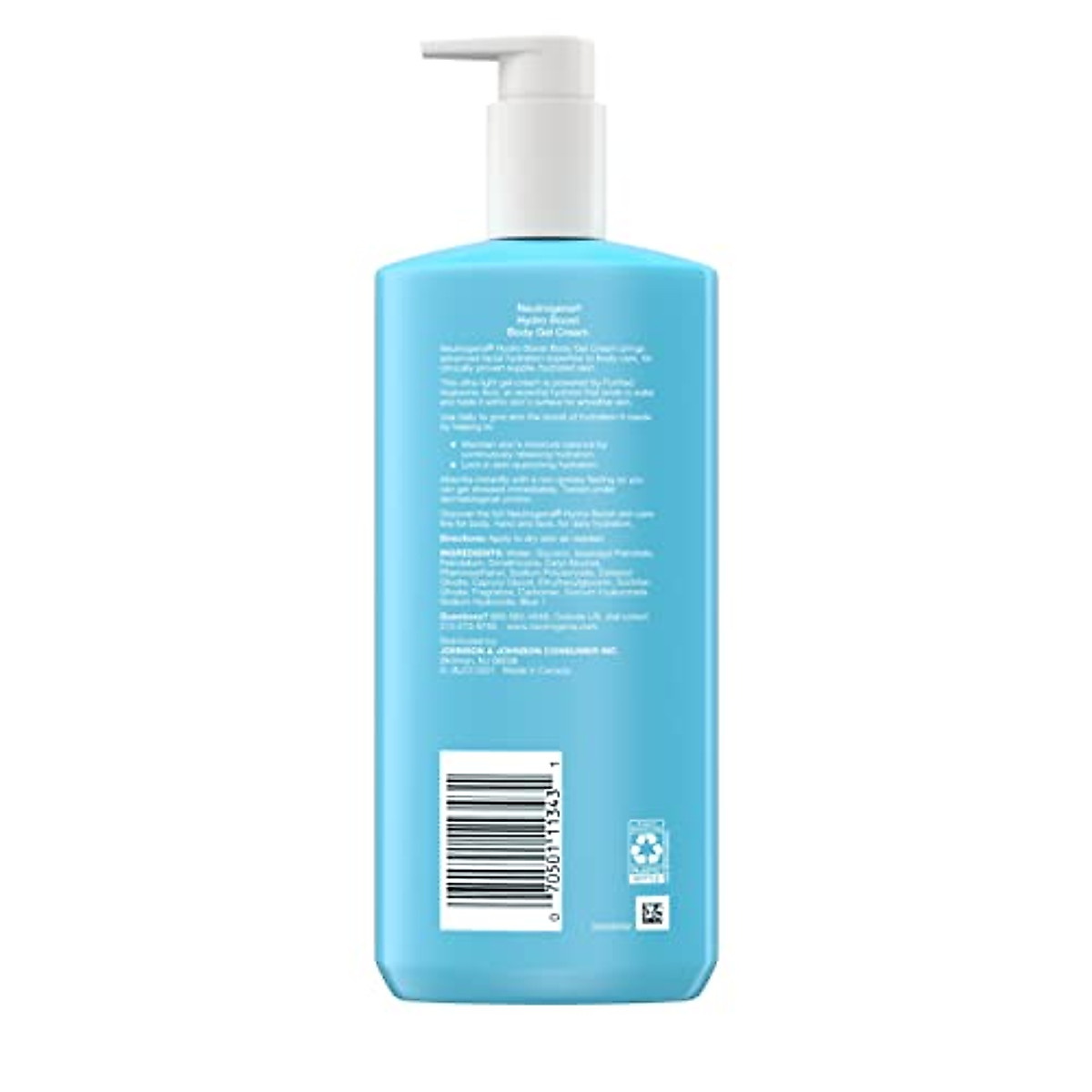 Neutrogena Hydro Boost Body Moisturizing Gel Cream with Hyaluronic Acid, Non-Greasy & Fast Absorbing, Lightweight Hydrating Body Lotion for Normal to Dry Skin, Paraben- & Dye-Free, 16 oz