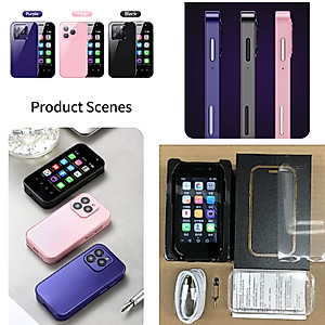 XS14Pro Mini 4G Smartphone 3.0 Inch Quad Core Dual Sim Ultra Thin Unlocked Card Mobile Phone WiFi Bluetooth Hotspot Student Pocket Cellphone Global Version(RAM 3GB+ROM 64GB, Black)