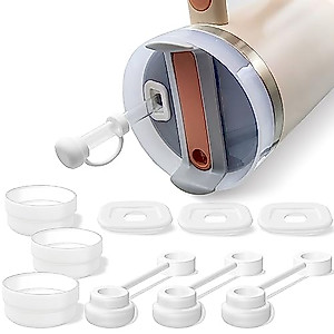MIMORE Spill Stopper for Stanley Cup 40oz / 30oz - Straw Cover Cap Compatible with Stanley Tumbler H1.0 & H2.0 30oz to 40oz Stanley Cup Accessories - 3 Sets Silicone Spill Proof Stopper (White)