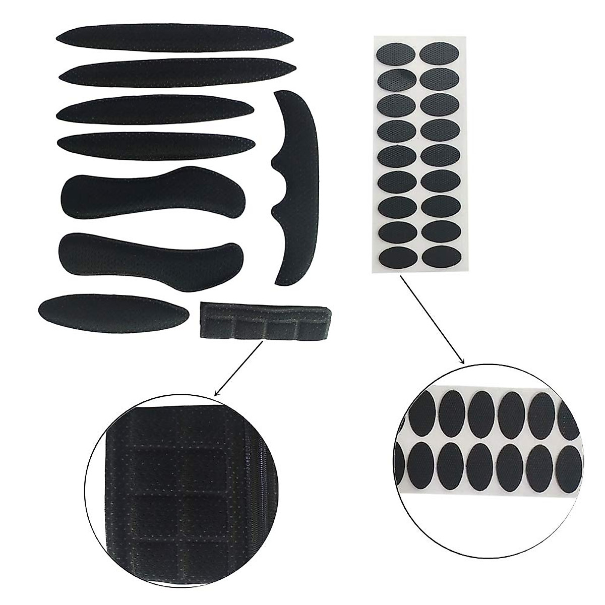 2 Set Helmet Padding Kit Bike Helmet Pad Universal Foam Pads for Bike Motorcycle Cycling Helmet, black, QXDAITI-12