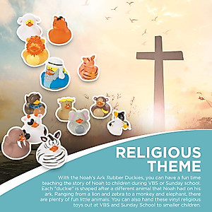 Fun Express Noah's Ark Rubber Duckies (Set of 21) Sunday School and VBS Supplies - VBS Vacation Bible School Supplies/Decor