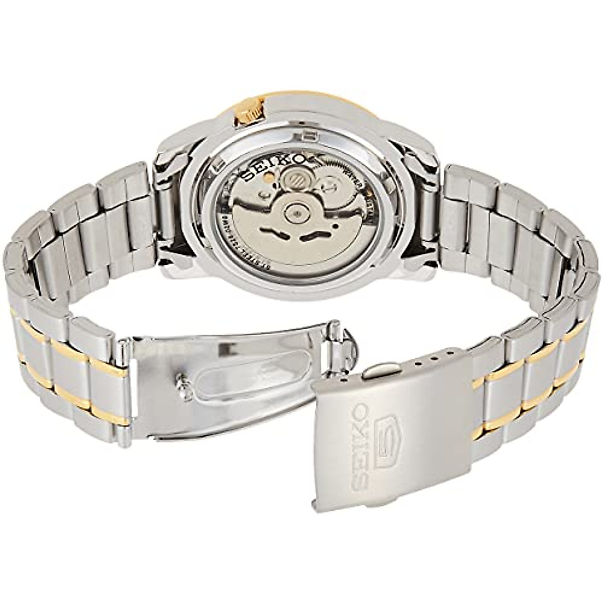 SEIKO Men's SNKE54 5 Automatic White Dial Two-Tone Stainless Steel Watch