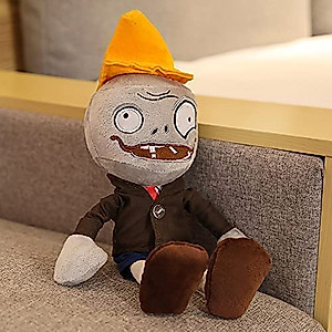 Suyudian 12" 1 PCS PVZ Plant and Zombies Plush Brown Coat Toys Stuffed Soft Doll Roadblock Conehead Zombie New