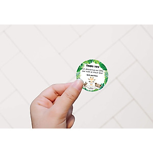 Baby Shower Favors Custom Stickers - Set of 36 Personalized Baby Shower Thank You Gifts Self Adhesive Flat Sheet 2 Inch Round Labels for Drive by Baby Shower Favors Jungle Animals Theme