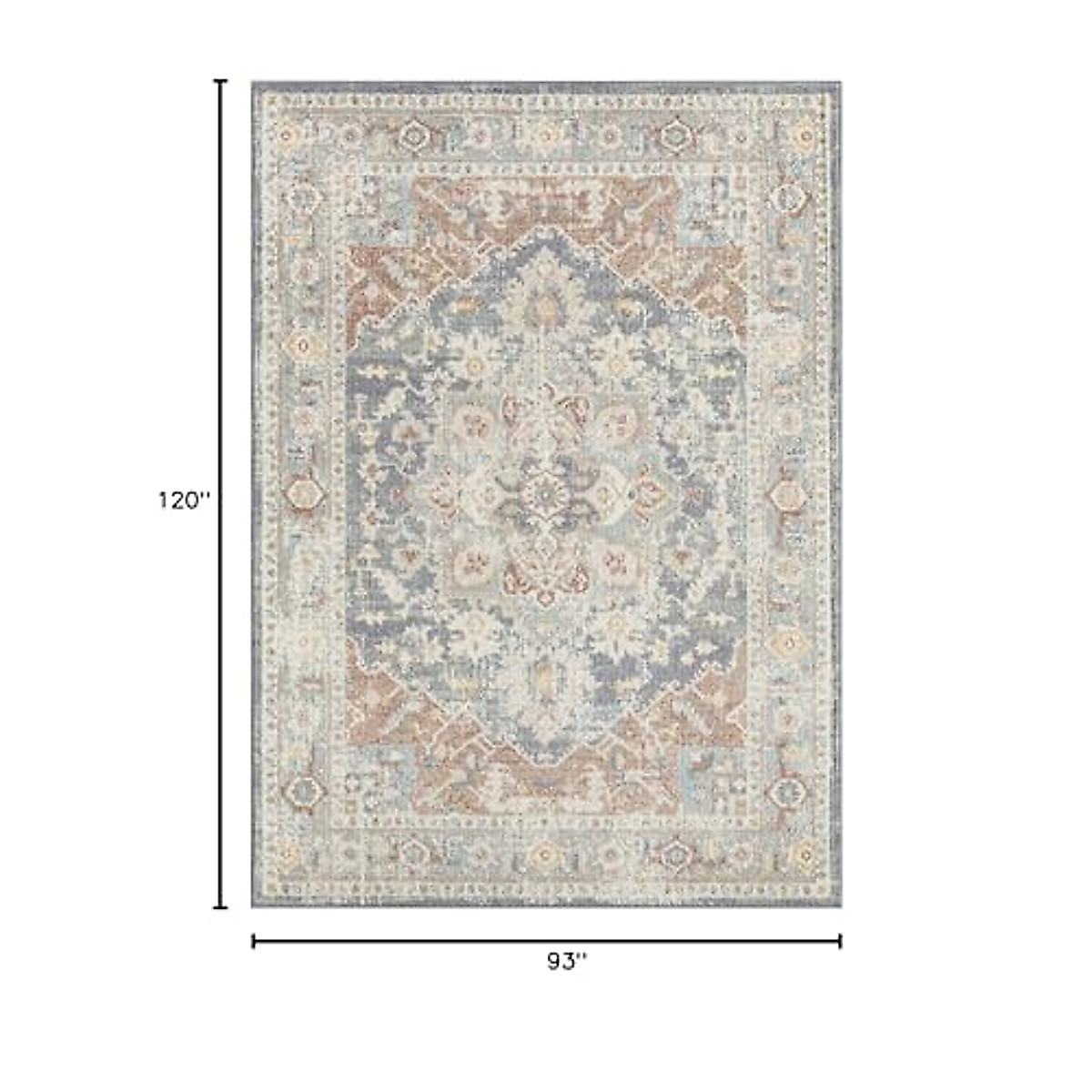 LUXE WEAVERS Pastel Floral Pattern Multi 8x10 Area Rug