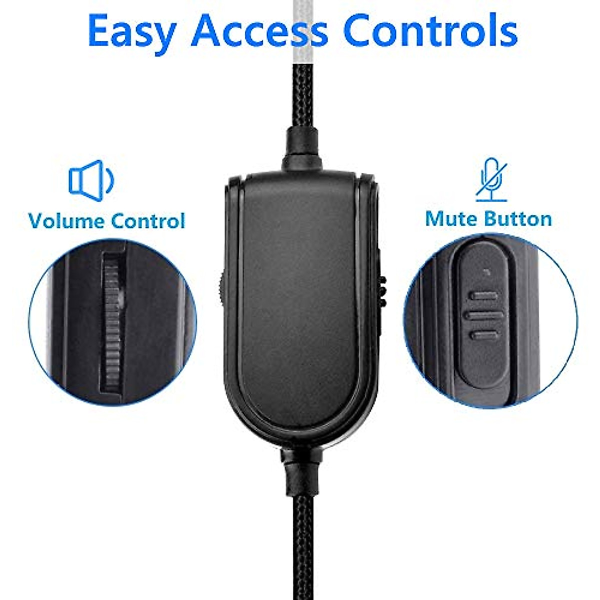 Mr Rex Boom Mic for Headphone 3.5mm Cable with Microphone Volume Control and Mute Switch Compatible with Playstation PS4 Xbox One Controller, Smartphone Tablet Laptop PC