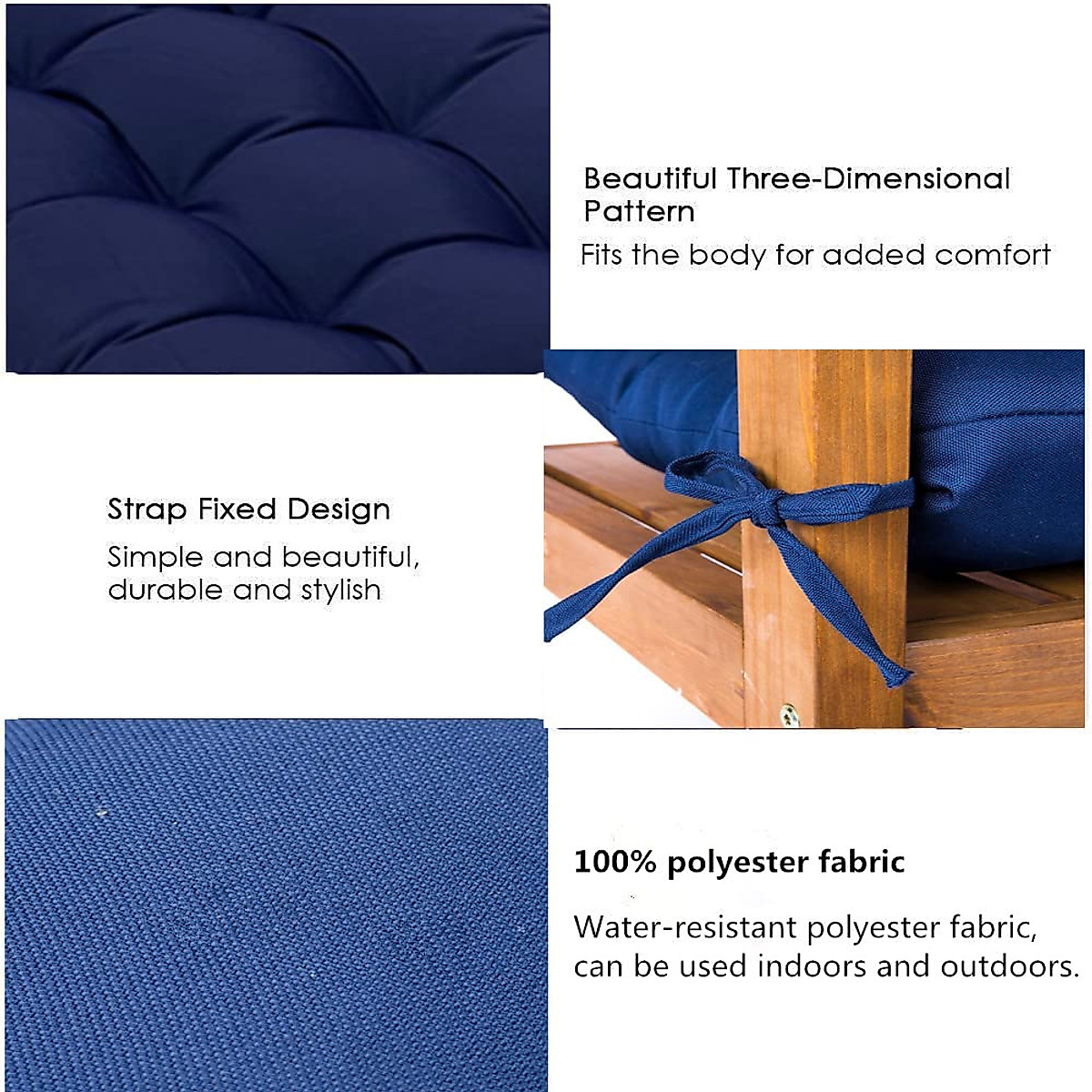 Waterproof Indoor/Outdoor Bench Cushion, Swing Cushion, Thicken Patio Bench Rocking Seat Pad for Lounger Garden Patio Lounger Bench,Wicker Loveseat Settee (Green)