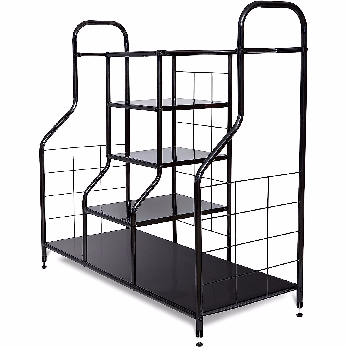 Morvat Golf Organizer Extra Large Double Metal Black Stand Perfect Way to Store & Organize Your Golfing Bags, Clubs, Balls, Gadgets, Accessories & Equipment in Shed, Basement, and Garage