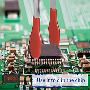 Honoson 4 Pieces Tweezers with Rubber Tips Tweezers Rubber PVC Silicone Coated Non Marring Flat Tip Bent Tip Tweezers Tipped Tweezers for Lab Industrial Jewelry Craft Coin Stamp Tweezer Tongs