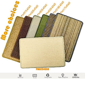 Pethave Cat Scratcher Mat, 23.6x15.7” Natural Sisal Scratching Mat with Velcro Tape,Stick on Floor and Wall Cat Scratch Pad Rug, Horizontal Cat Scratch Mat Protect Carpet and Sofa (Natural Color)