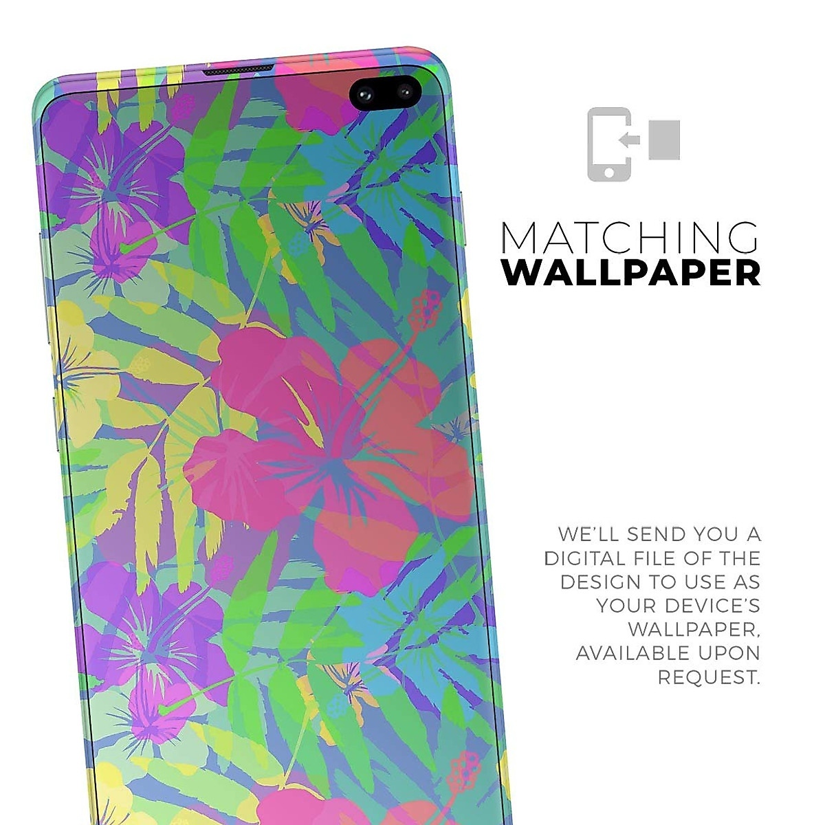 DesignSkinz Tropical Fluorescent v1 Protective Vinyl Decal Wrap Skin Cover Compatible with The Samsung Galaxy S20 (Screen Trim & Back Glass Skin)