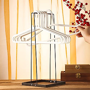Metal Hanger Storage Organizer Clothes Hanger Holder Portable Hanger Organizer Stacker Sturdy Hanger Storage Rack Coat Clothes Stand Hanger Kids Adult Hanger Caddy for Closet Laundry Room (Black)