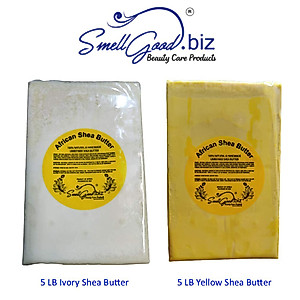 SmellGood Purest Ivory Unrefined African RAW Real Shea Butter 5lbs