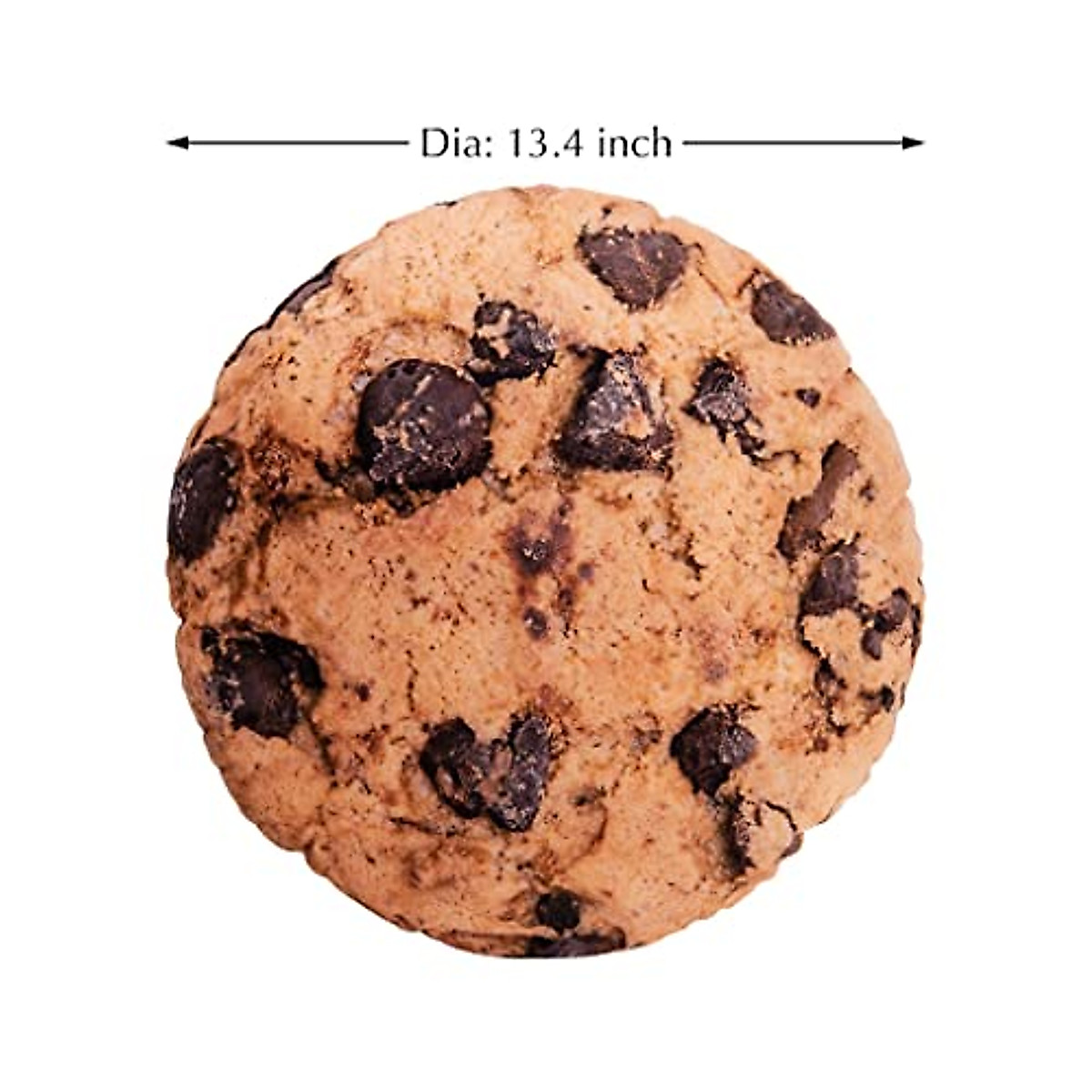 HYSEAS Round Throw Pillow 13.4 Inch Chocolate Cookie, 3D Digital Print Decorative Comfortable Soft Plush Funny Food Shaped Pillow Light Weight Seat Pad Cushion for Couch, Chair, Floor, Sofa