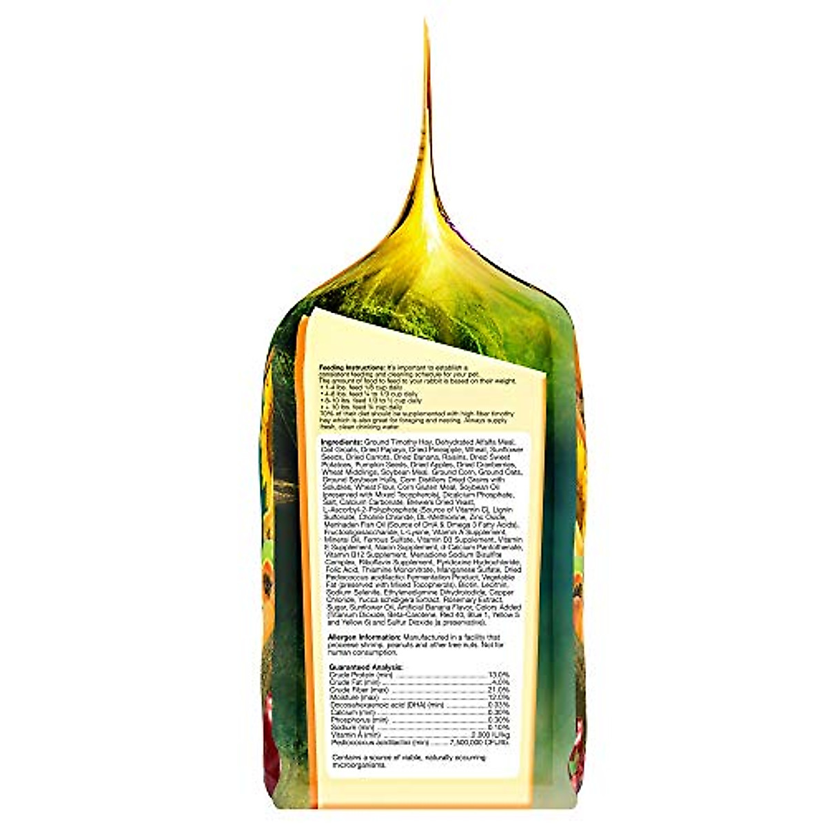 F.M. Brown's Tropical Carnival, Gourmet Pet Rabbit Food with High-Fiber Timothy and Alfalfa Hay Pellets, Probiotics for Digestive Health, Vitamin-Nutrient Fortified Daily Diet, 5 lb