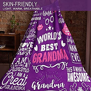 Shanfeirui Grandma Gift, Grandma Blanket, Gifts for Grandma from Granddaughter, Grandma Blanket from Grandkids, Best Grandma Gift, Gifts for Grandma from Grandson Throw Blanket 60" x 50”