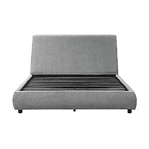 Lexicon Ithaca Chenille Upholstered Platform Bed, Cal King, Gray