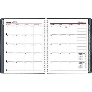 Office Depot® Brand Monthly Planner, 7" x 9", Silver, January To December 2023, OD001730