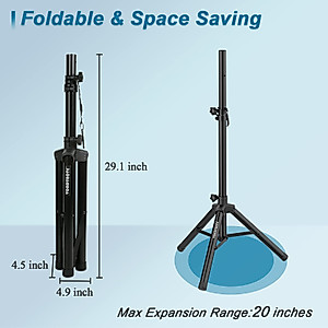 Vondynote Tripod Speaker Stands PA DJ Short Tripod Speaker Stand Slim Mini Speaker Stand, Single