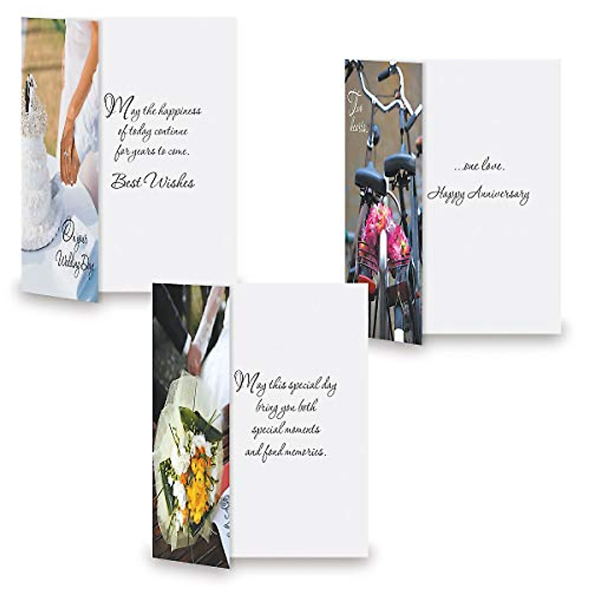 Wedding and Anniversary Greeting Cards Value Pack - Set of 20 (10 designs), Large 5" x 7" Anniversary Cards with Sentiments Inside, White Envelopes