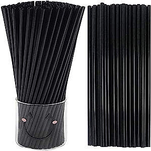 Tomnk 500pcs Black Straws 10.3 Inches Extra Long Plastic Straws Disposable Drinking Straws for Coffee Juice and Cocktail
