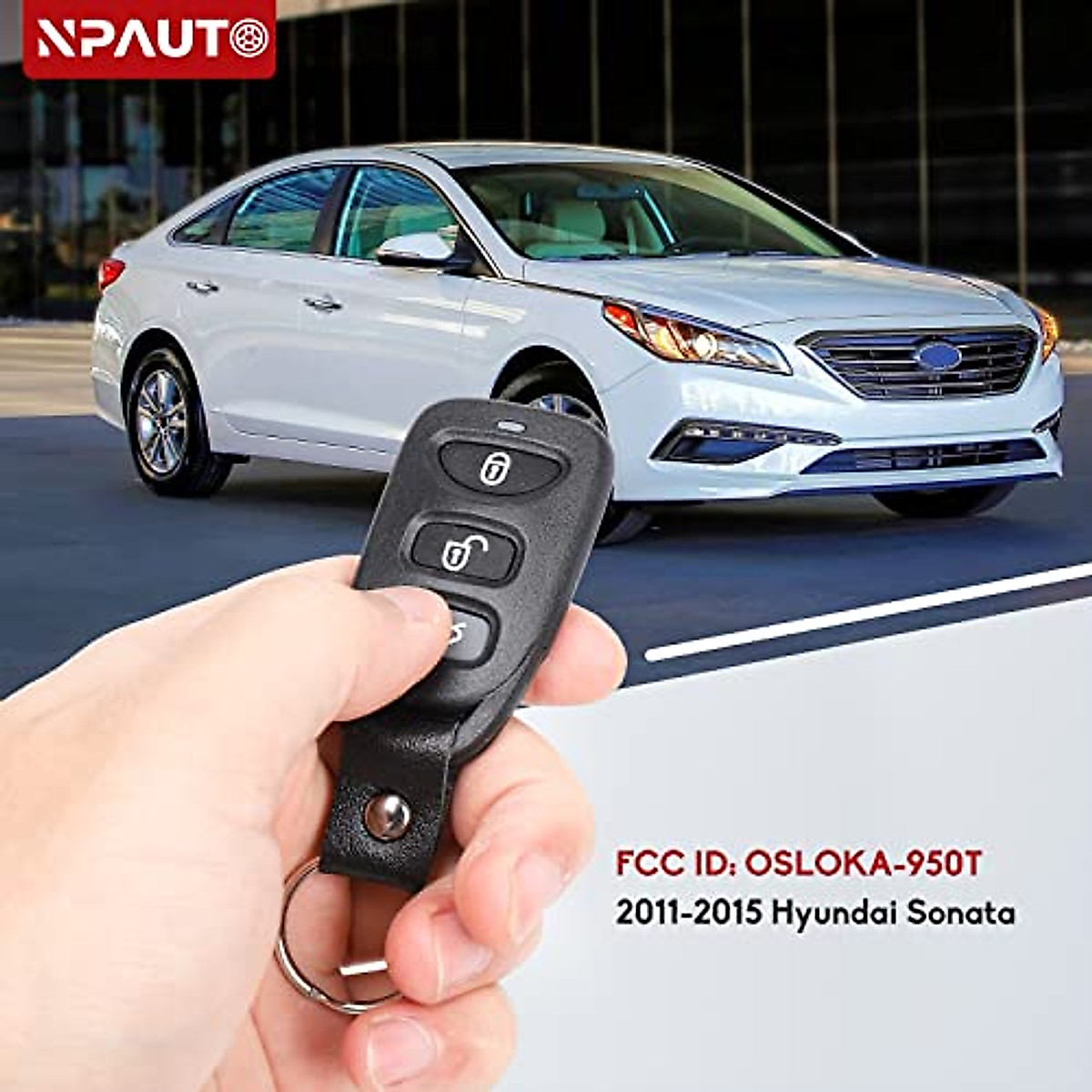 NPAUTO Key Fob Replacement for Hyundai Sonata 2011 2012 2013 2014 2015 Keyless Entry Remote Control Car Key Fobs (OSLOKA-950T, 4 Button, 1Pcs)