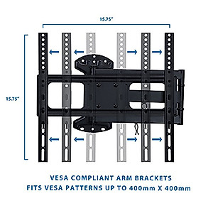 Mount-It! Full Motion TV Wall Mount | Long Arm TV Mount with 24 Inch Extension | Fits 32 to 55 Inch TVs with Up to VESA 400 x 400, 77 Lbs Capacity