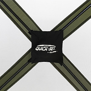 Clam Quick Set Traveler 6 by 6 Foot Portable Pop Up Outdoor Tent Canopy and Carry Bag with 3 Wind and Sun Panels Accessory, Green