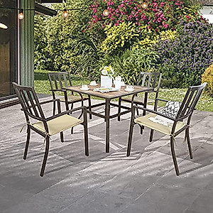 Kozyard Coolmen Outdoor Patio Dining Furniture Chair and Table Sets (2-Pack Wrought Iron Chairs) (Dark Brown)