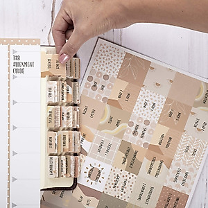 DiverseBee Laminated Bible Tabs (Large Print, Easy to Read), Bible Journaling Supplies, Bible Book Tabs, Christian Gift, 66 Bible Tabs Old and New Testament, Includes 11 Blank Tabs - Cappuccino Theme