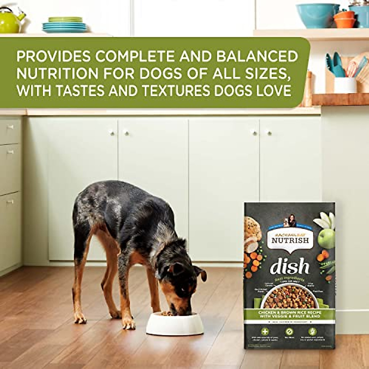 Rachael Ray Nutrish Dish Premium Dry Dog Food, Chicken & Brown Rice Recipe with Veggies & Fruit, 11.5 Pounds