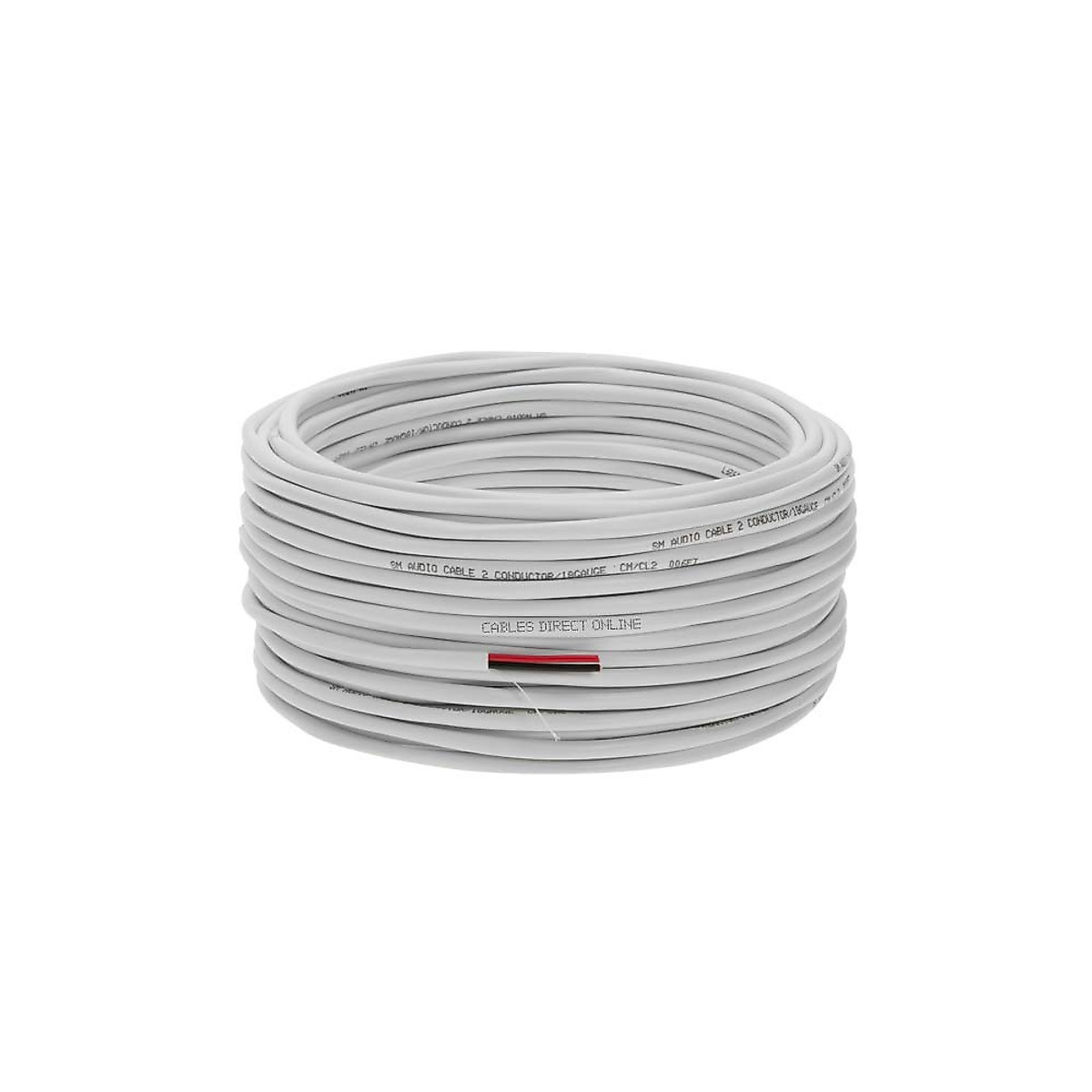 Cables Direct Online 500ft White Speaker Cable 14AWG Wire Cl2 in Wall Bulk 14/2 Gauge 2 Conductor Audio