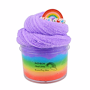 ICHICHI Rainbow Cloud Slime,Non-Sticky and Super Soft Scented Slime,Stress Relief Toy