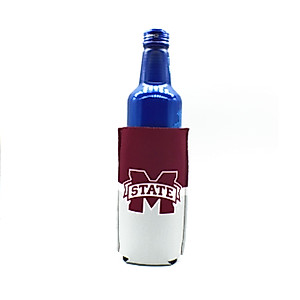 Mississippi State University MSU Bulldogs Split BigSip All-in-One Adjustable Neoprene Insulated Drink Holder with Zippers