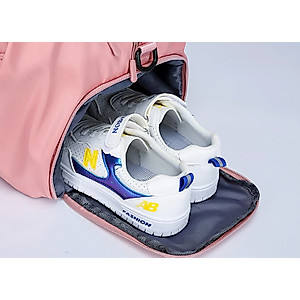 Sports bag, leisure bag, fitness bag, travel bag Womens Sports Gym Bag Backpack Travel Duffle Bag with Wet Pocket Shoes Compartment, Overnight Bag Foldable Pink outdoor (pink)