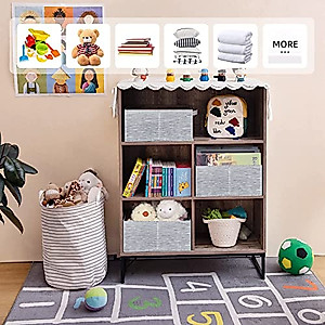 BAIYOUKE 2 Pack Storage Baskets, Foldable Organizing Basket Bin for Home, Nursery, Closet & Shelves Organization | Storage Basket Cube Shelf Organizer (Grey)