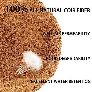 Halatool 4 PCS 14 Inch Round Coco Liners Hanging Basket 100% Natural Replacement Coconut Fiber Liner for Garden Flower Pot Vegetables Herbs