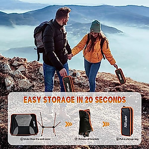 Nirvaer Camping Chairs, Ultralight Folding Camping Chairs, Compact Backpacking Portable Chair, for Hiking, Beach, Fishing, Outdoor Camp, Travel (Orange)