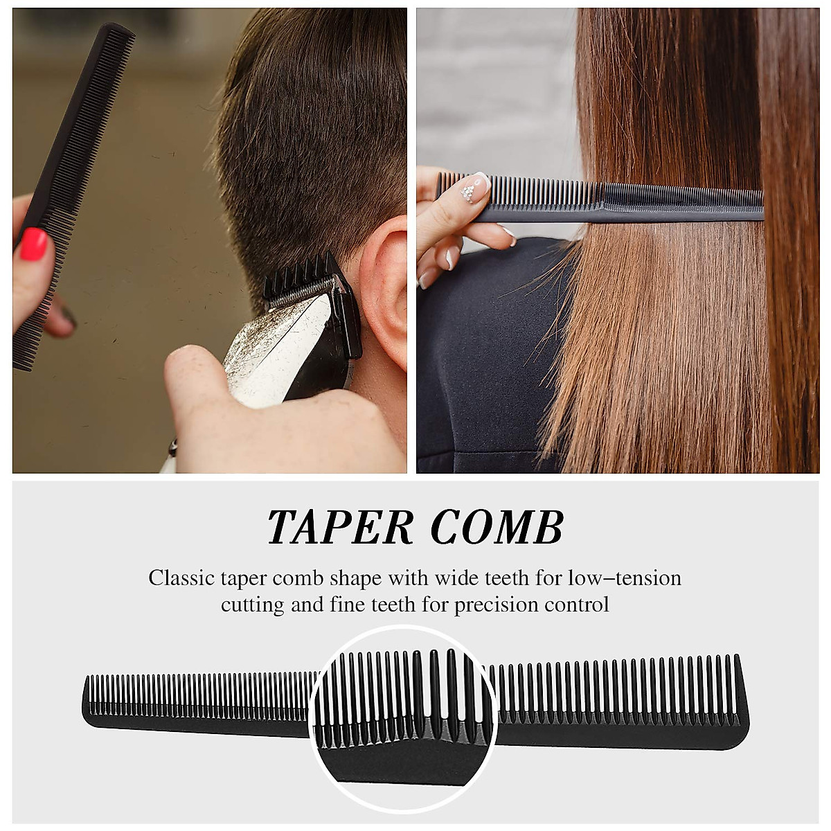 3 Pieces Men Barber Comb Set Taper Hair Cutting Flat top Clipper Flattop Barberology Comb Heat-Resistant Fiber Comb for Men Women