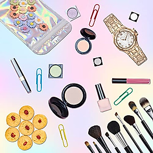 200 Pieces Rainbow Bags, Reusable Foil Pouch Packaging Bags Double-Sided Zipper Lock Bag Mylar Bags Seal Bag for Household Food Storage Jewelry Packaging (4.1 * 5.9in)