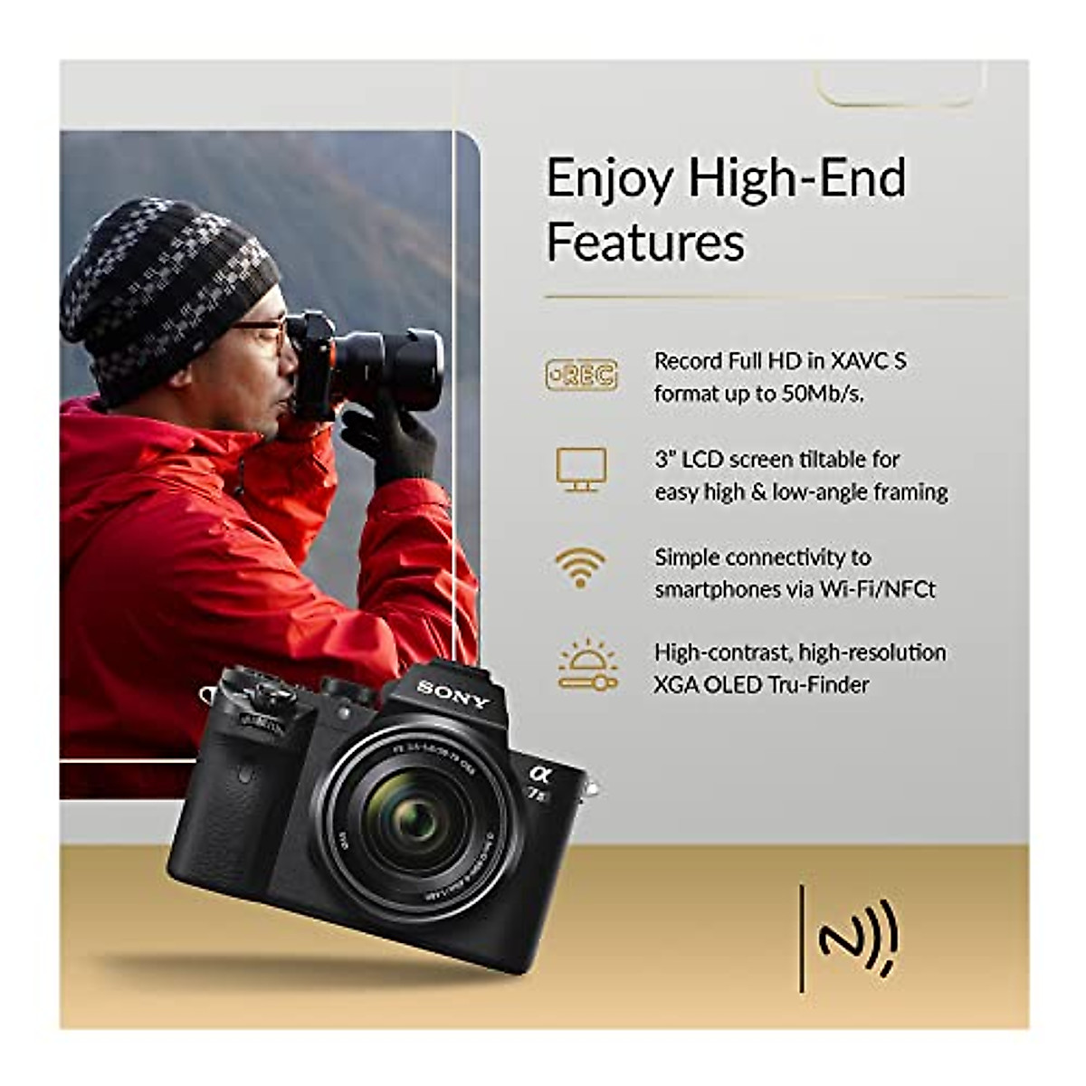 Sony Alpha a7II Mirrorless Digital Camera with 28-70mm OSS Lens Bundle with 60-Inch Tripod, Camera Bag, 64GB SD Card, Card Case and Reader, Battery and Dual Charger, and Lens Cap Keeper (8 Items)