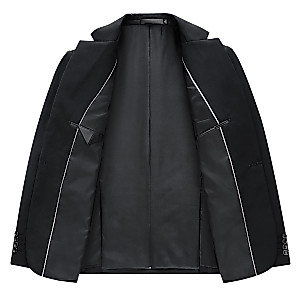 Men's Casual Slim Fit Suit Blazer Jacket One Button Lightweight Sport Coats Formal Dress Daily Business Suit Jacket Black