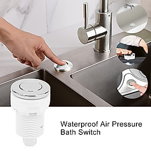 Air Pressure Bath Switch Tub Spa Massage Bath Garbage Waste Disposal Air Switch Push Button Garbage Disposal Sink Top Air Switch(White,Size:28mm)